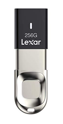 Lexar JumpDrive Fingerprint F35 256GB USB 3.0 Flash Drive, Black/Silver (LJDF35-256BBKNA)