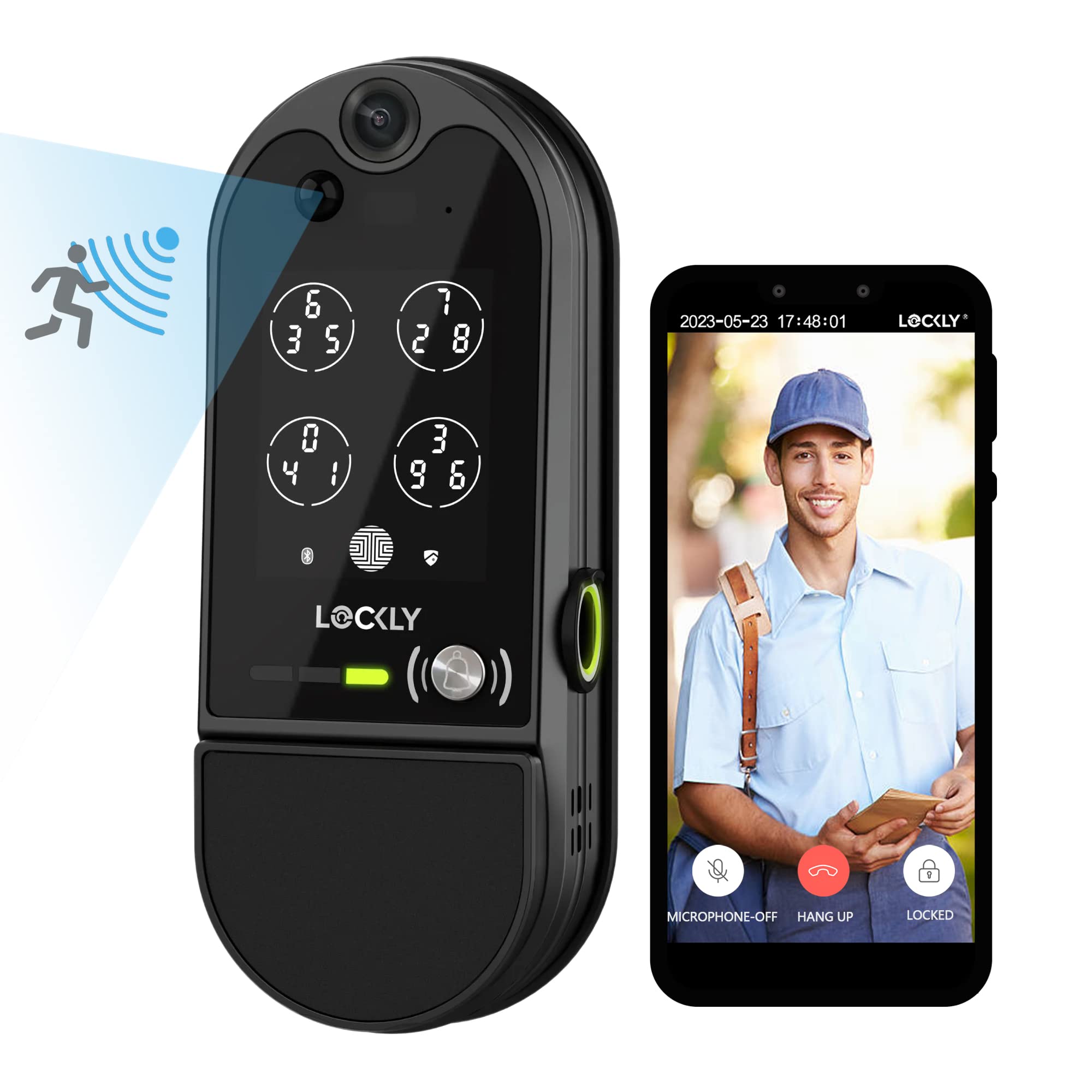 Lockly Secure Pro Wi-Fi Smart Lock Keyless Entry Door Lock Satin Nickel and Lockly Vision Video Doorbell Camera Smart Lock Venetian Bronze