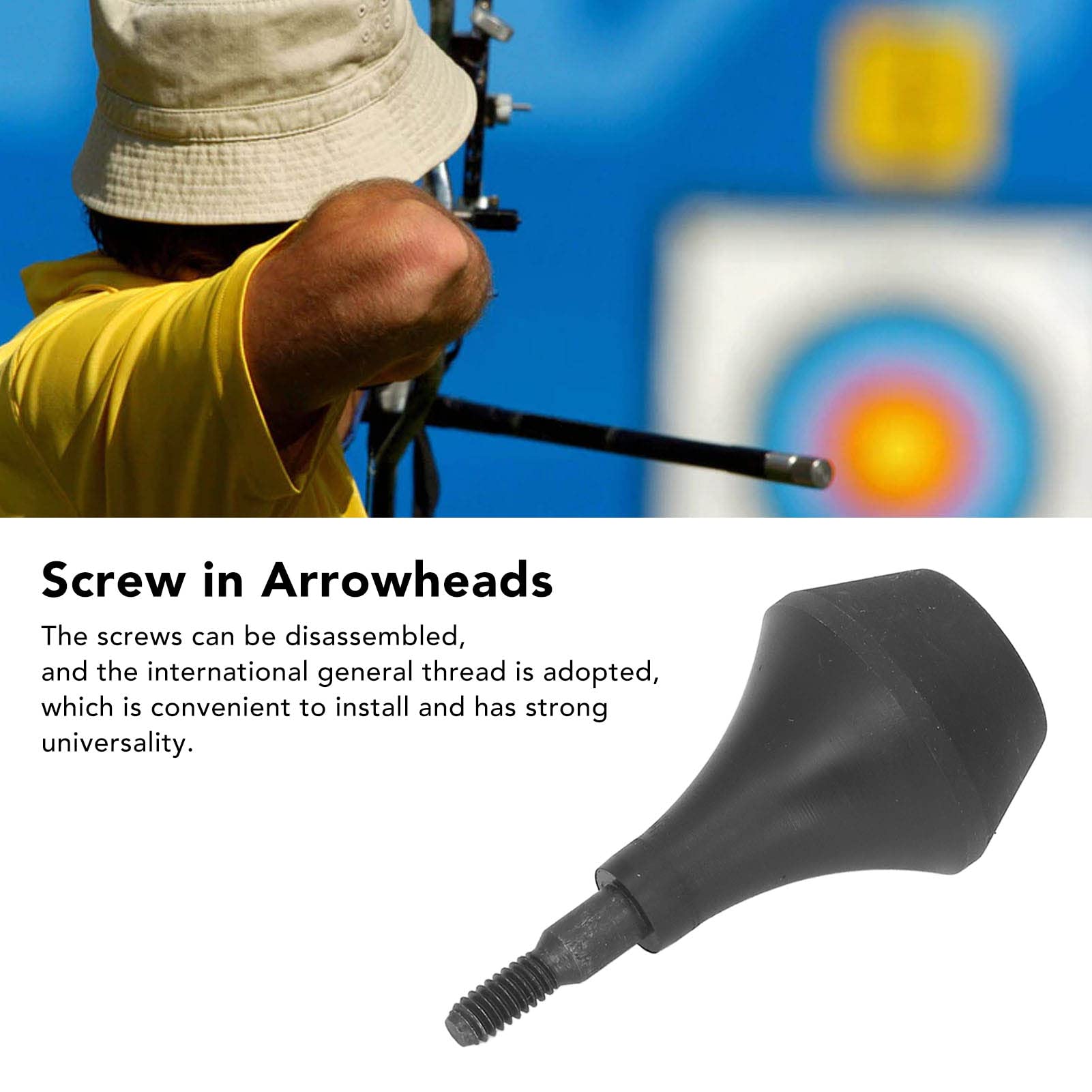 SPYMINNPOO Archery Target Practice Hunting Tips, 10Pcs Nylon Archery Arrowheads with Detachable Screws Points for Outdoor Archery Practice