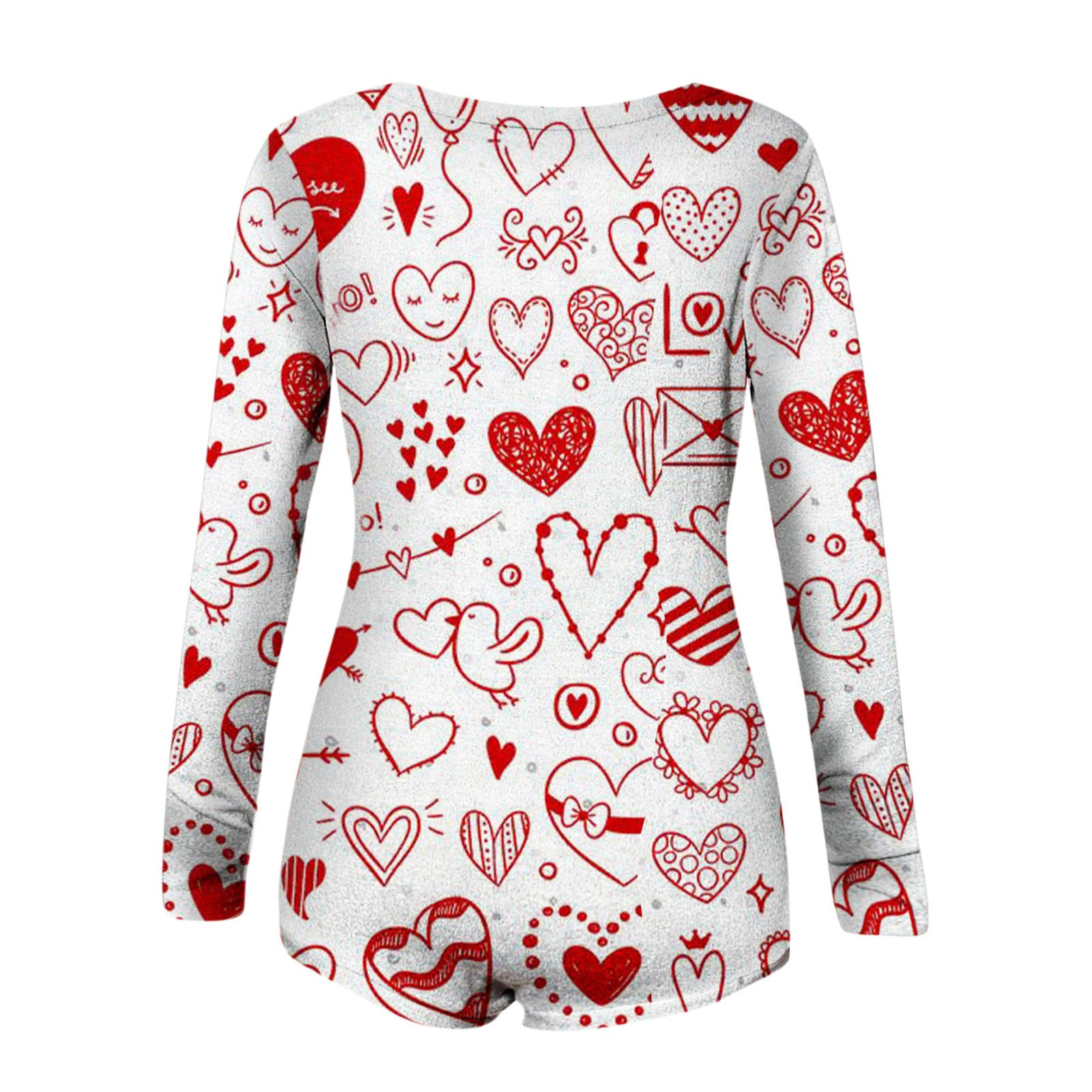 Lingerie for Women's Valentines Onesie Pajamas One Piece Bodysuit Bodycon Romper Teddy Jumpsuit Backless Babydoll, Multicolor, Large