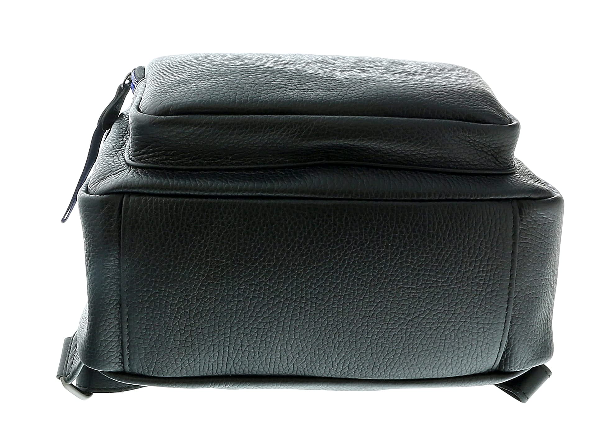 Pierre Cardin Black Leather Classic Medium Double Zip Fashion Backpack for womens
