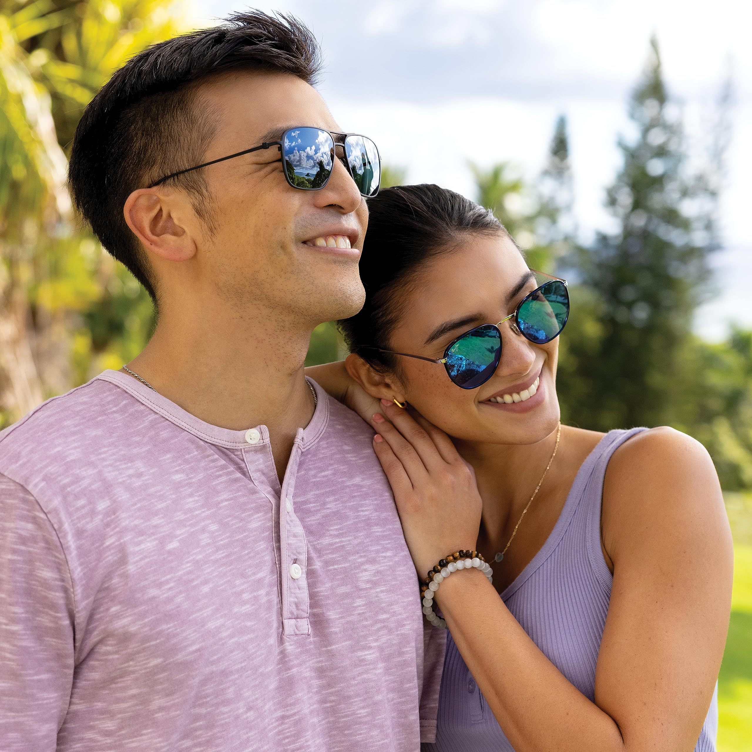Maui Jim Men's and Women's Beaches Polarized Aviator Sunglasses, Black Matte/Neutral Grey, Medium
