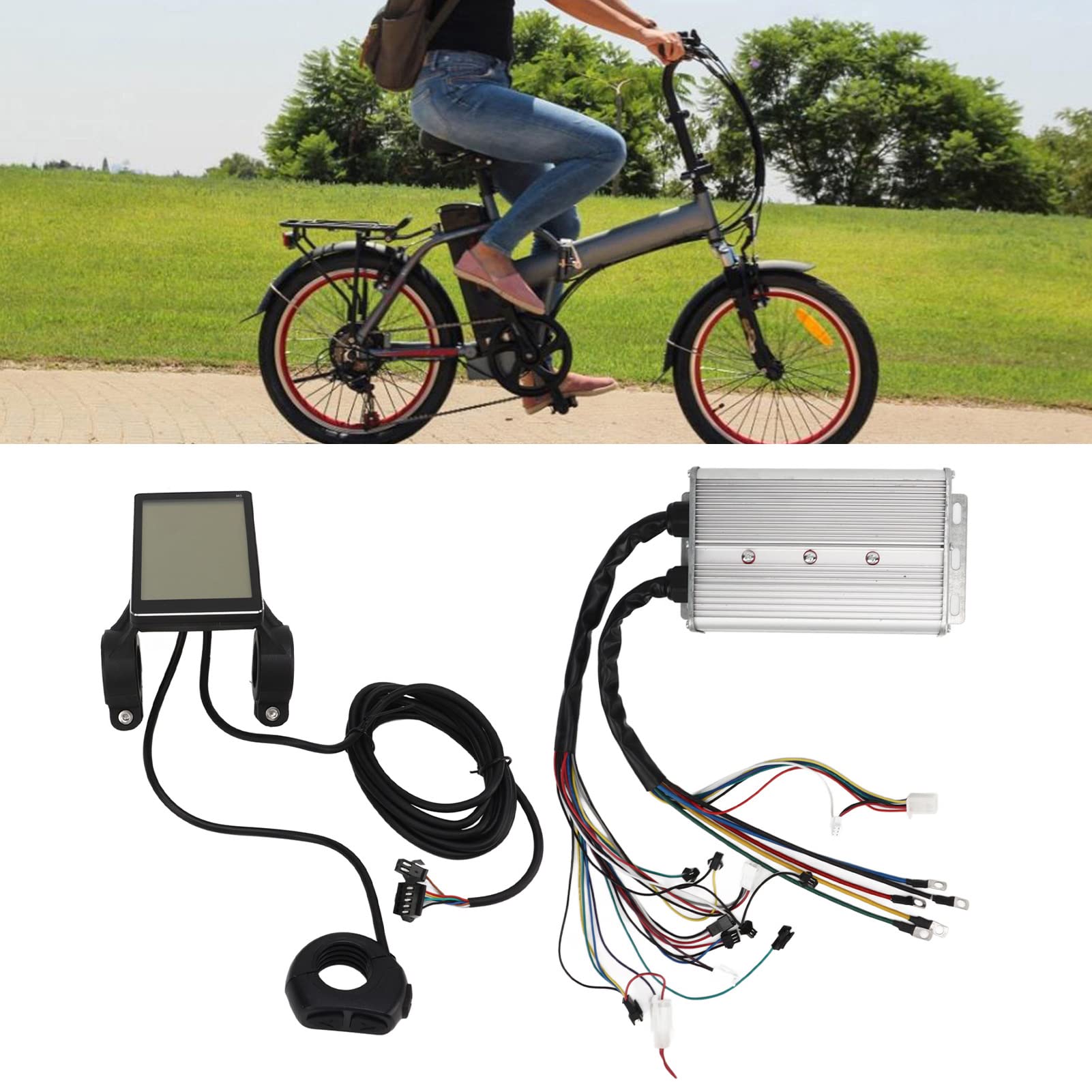 SPYMINNPOO Electric Bike Controller Kit, 1500W 48V 60V Motor Controller with M5 Panel Replacement Accessories for Electric Scooter Bike