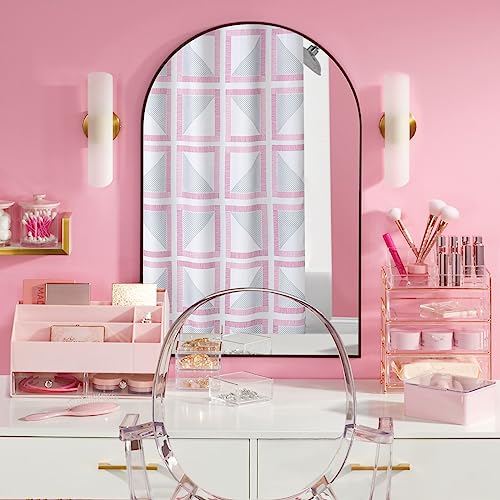 mDesign Plastic Cosmetic Storage Organizer Box Containers, Hinged Lid for Bedroom, Bathroom Vanity Shelf or Cabinet, Holds Masks, Palettes, Nail Polish, Lumiere Collection, 2 Pack - Light Pink/Clear