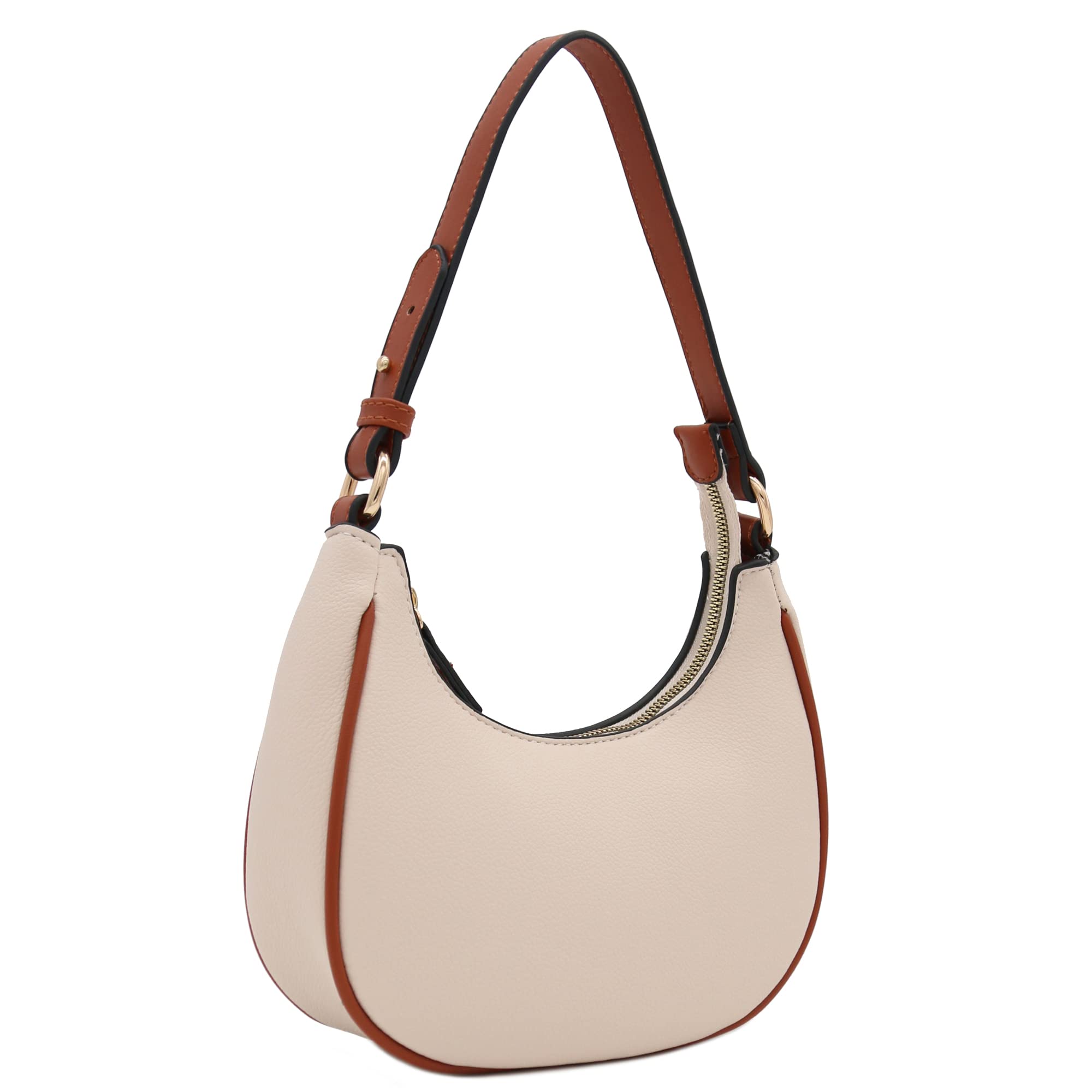 Small Crescent Shoulder Bag Under the Arm Purse (Nude/Tan)