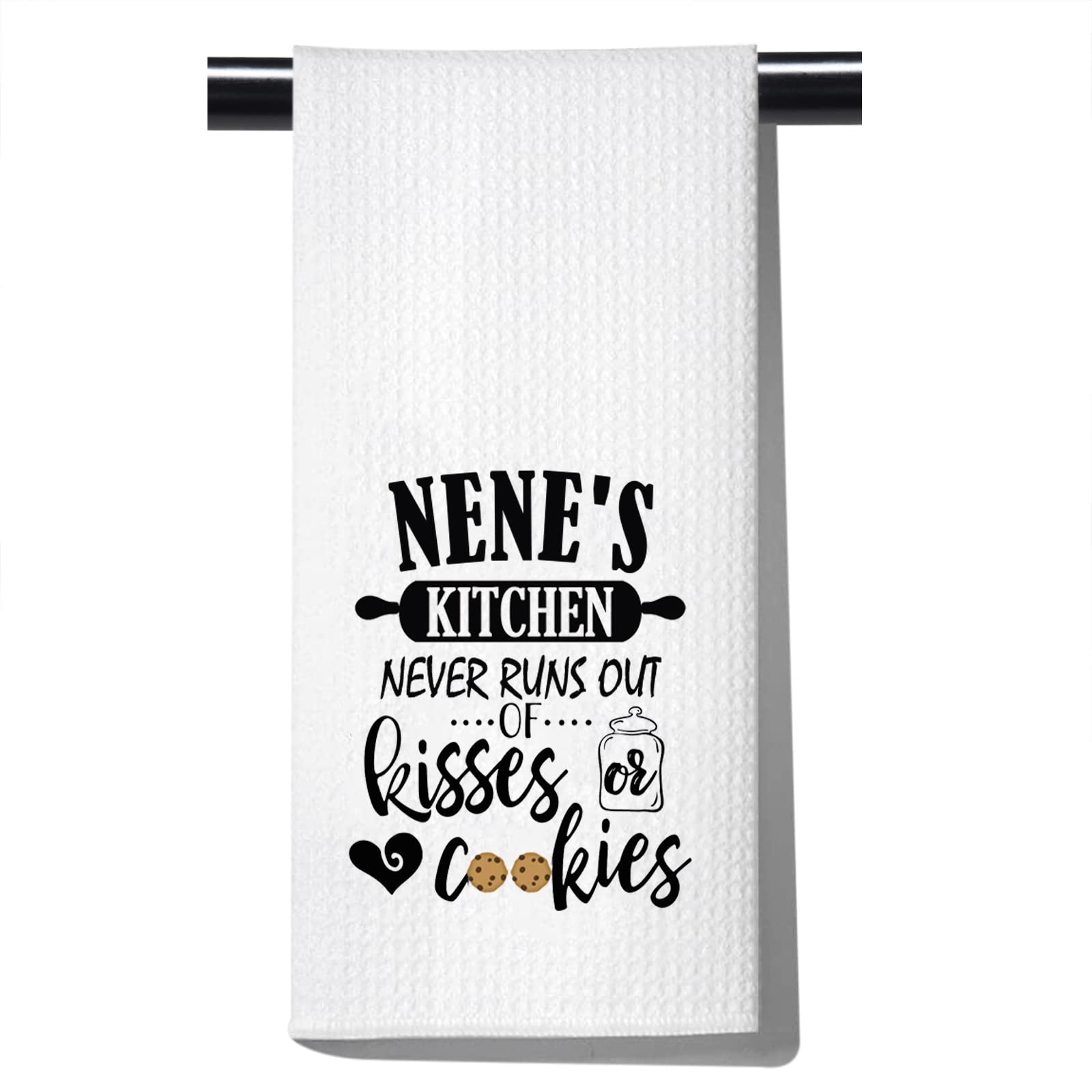POFULL Nene Gift for Nene’s Kitchen Never Runs Out of Kisses and Cookies Dish Towel (Nene Towel)