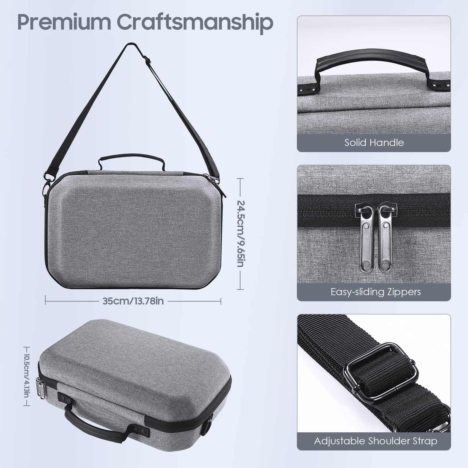 TiMOVO Hard Carrying Case for Meta/Oculus Quest 2,VR Travel Case Headset,Controller & Elite Strap, Lightweight Shockproof Protection Storage Case with Lens Cover, Shoulder Bag for Quest 2 Accessories