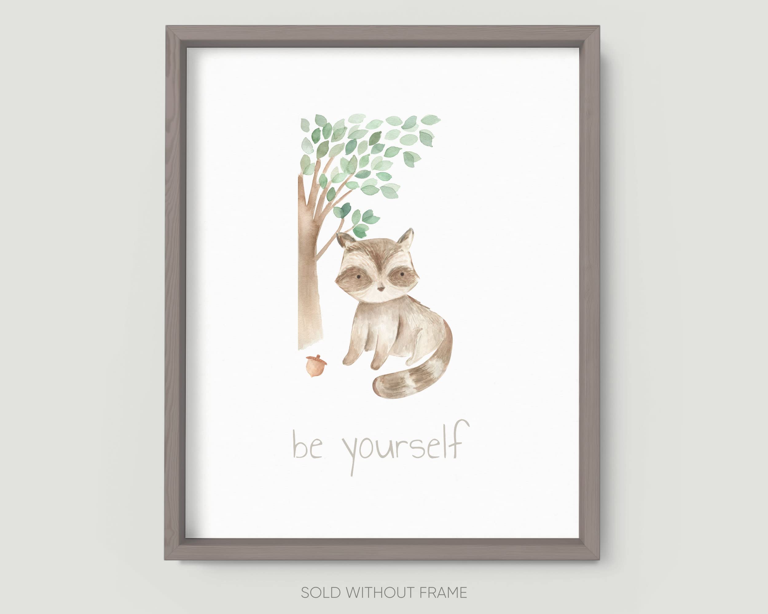 Woodland Baby Animals Nursery Wall Art Prints Room Decor - Set of 6 - Unframed (8 x 10 inches)
