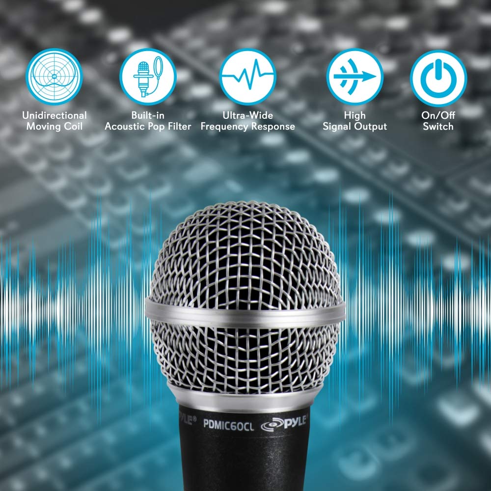 Pyle Bluetooth Karaoke PA Speaker with Wireless Mic and Pyle Professional Dynamic Vocal Microphone