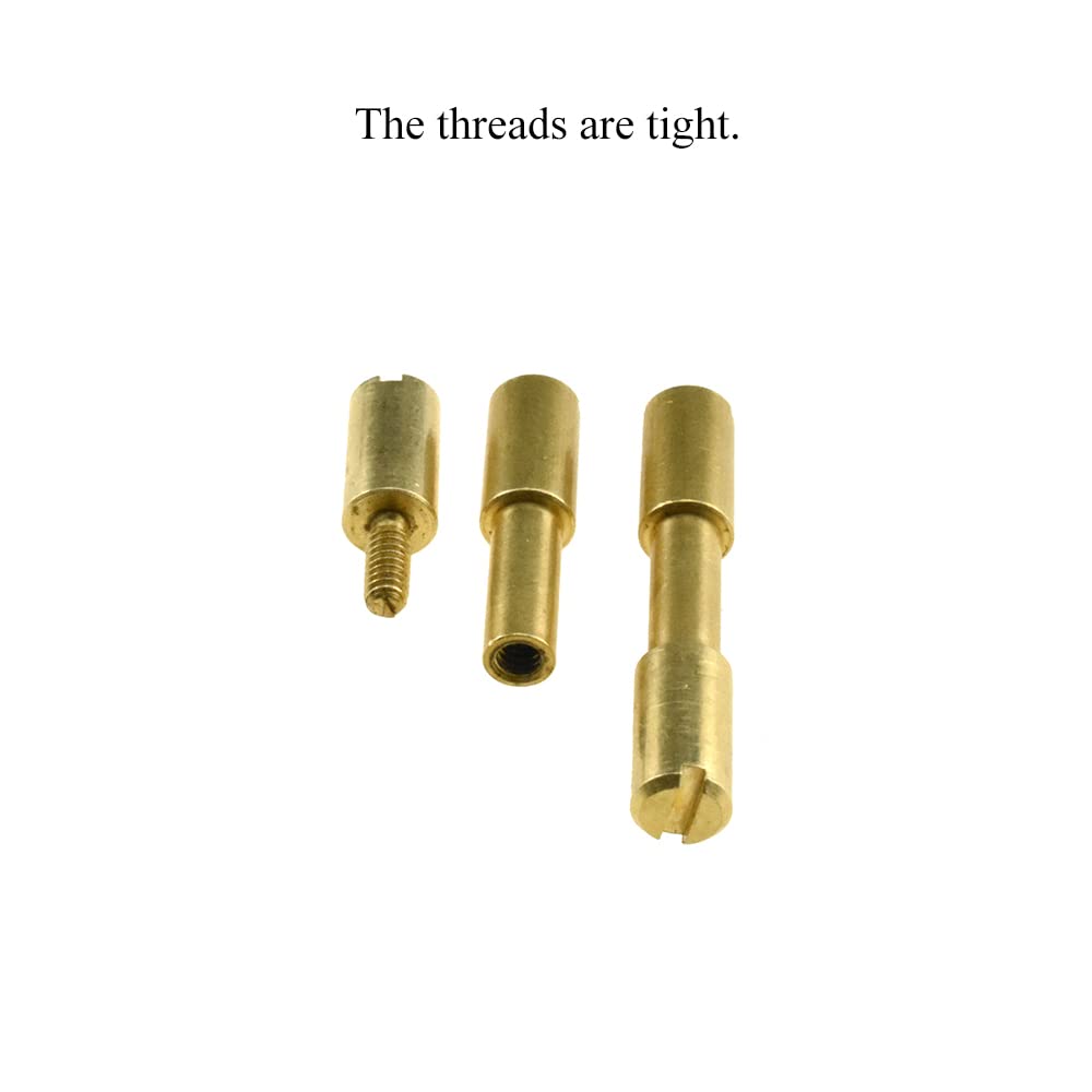 Yadaland Kitchen Corby Bolts Fastener 4mm Diameter Metal Bracket Bolt Handle Screw Knives Rivets Tactical Lock Head Tight Thread Stay in Place No Scratch Easy Install Driver Slot 2sets Brass