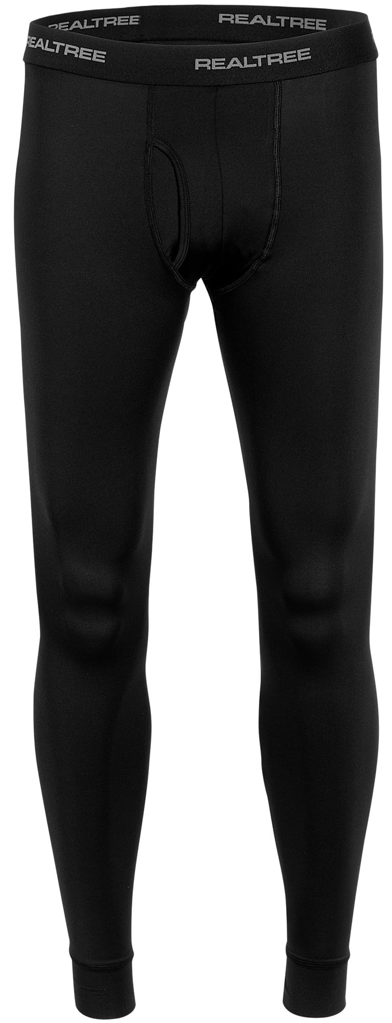 Realtree Mens Thermal Underwear for Men Long Johns Bottom Tights Hunting Gear-Warm Base Layer Leggings Under Pants for Winter (US, Alpha, Medium, Regular, Regular, Black)