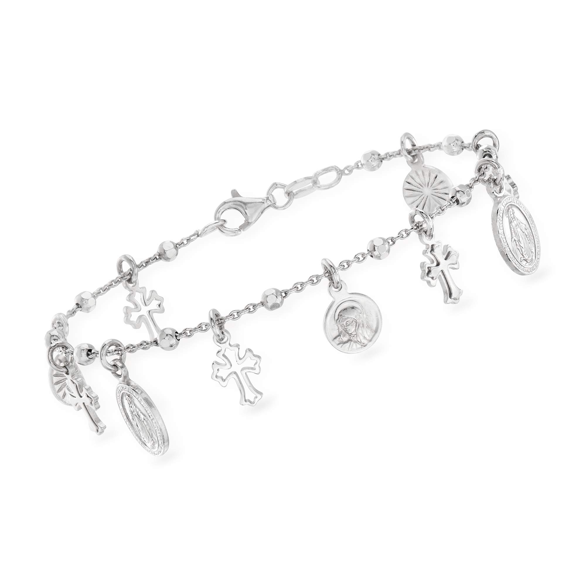 Ross-Simons Italian Sterling Silver Religious Charm Bracelet. 8 inches
