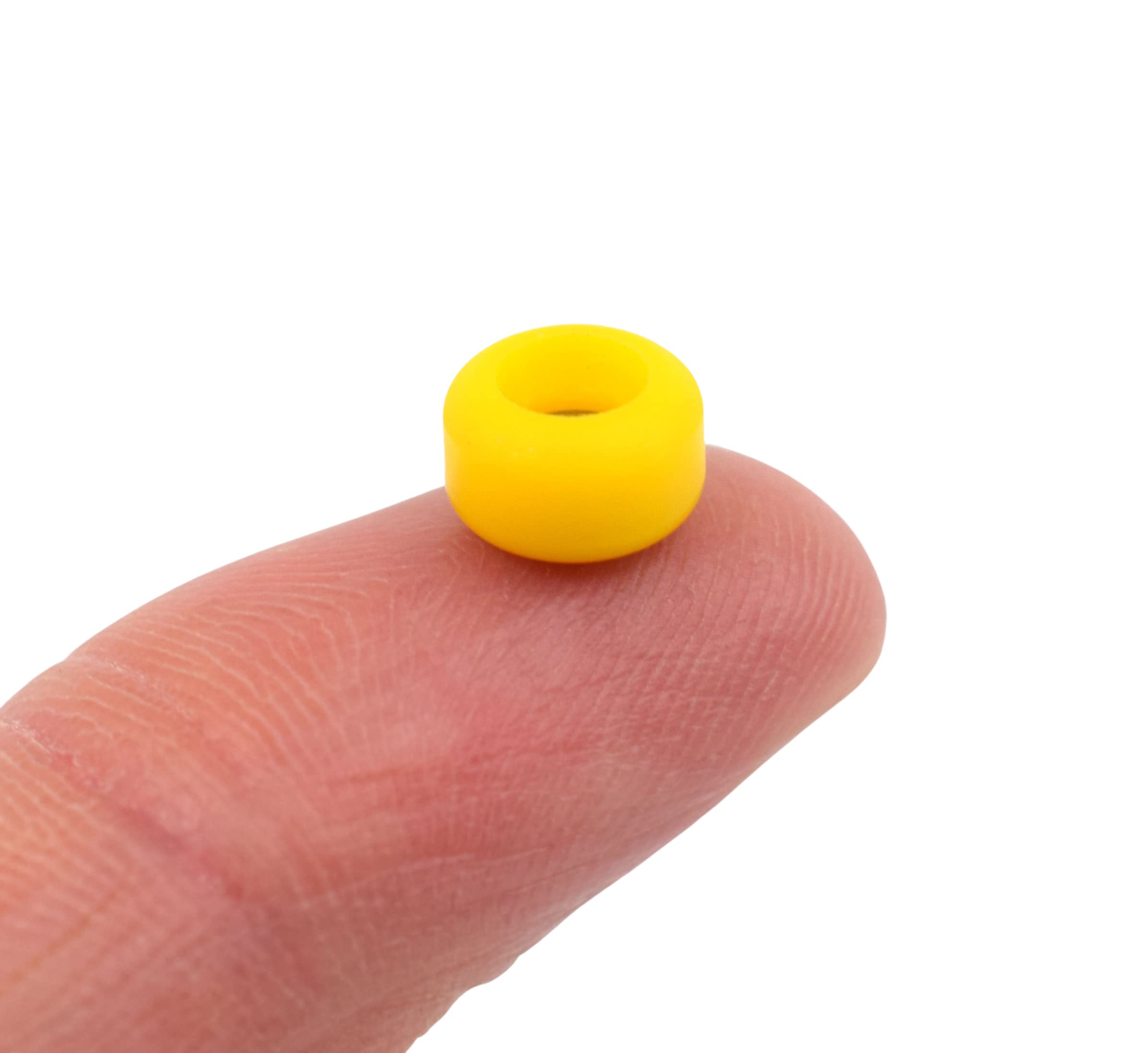 Teak Tuning Eco 85D CNC Poly Fingerboard Wheels - Street Shape, 7.5mm Dia., 5mm Wide - Yellow Colorway