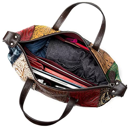 SAWQF Leather Handbag Women's Large Capacity Messenger Bag Women's Multicolor Shoulder Bag
