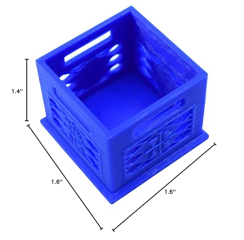 Teak Tuning Fingerboard Stacking Milk Crate, Miniature Obstacle - 1.4" Tall, 1.6" Wide - Blue - 1:8 Scale