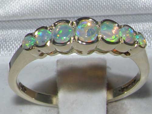 LetsBuyGold 925 Sterling Silver Natural Opal Womens Anniversary Ring - Size 7.25