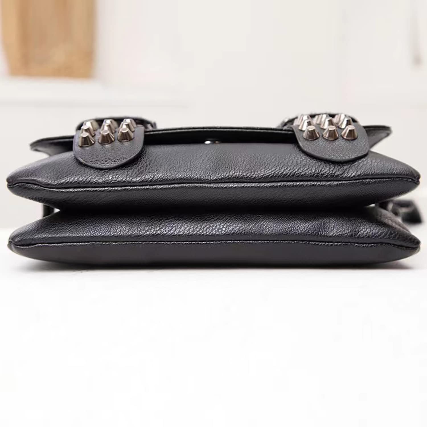 Studded Skull Messenger Bag for Women, Vegan Punk Chain Bag Gothic Purse Shoulder Crossbody Rivet Handbag