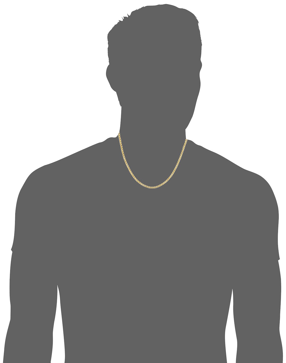 Kooljewelry 14k Yellow Gold Filled Unisex 3.5 mm Round Box Link Chain Necklace (24 inch)