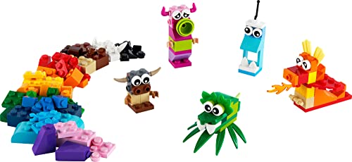 LEGO Classic Creative Monsters 11017 Building Toy Set, includes 5 Monster Toy Mini Build Ideas to Inspire Creative Play for Kids Ages 4 and Up, Fun Gift for Halloween