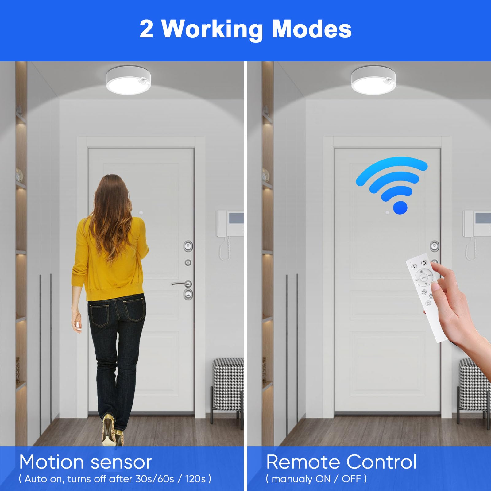 KEPLUG Flush Mount Ceiling Light,24W RGB Ceiling Light Fixture with Remote Control Bluetooth App,Dimmable Led Ceiling Light 3000K-6500K,12Inch Close to Ceiling Lights Bedroom Hallway (Black+White)