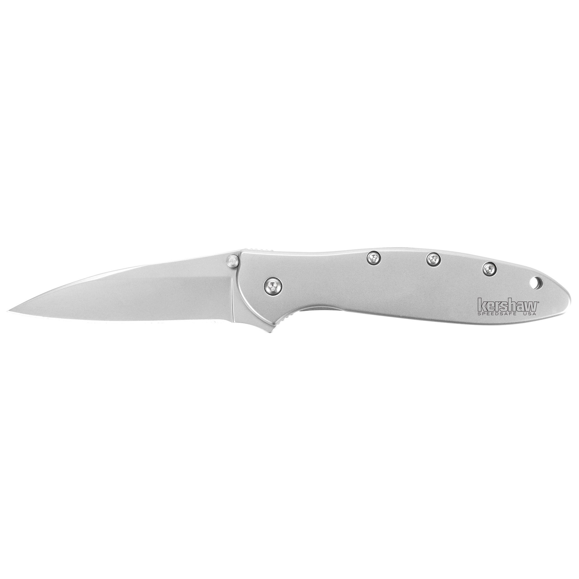 Kershaw Leek Pocket Knife (1660), 3 oz. & Leek Olive Handle with 14C28N Sandvik Steel; Ken Onion Classic Design with SpeedSafe Assisted Opening and 3 Inch Medium-Sized Blade