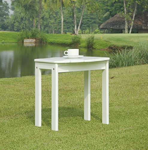Linon Adirondack, White End Table, 18.5"D x 18.11"W x 18.11"H