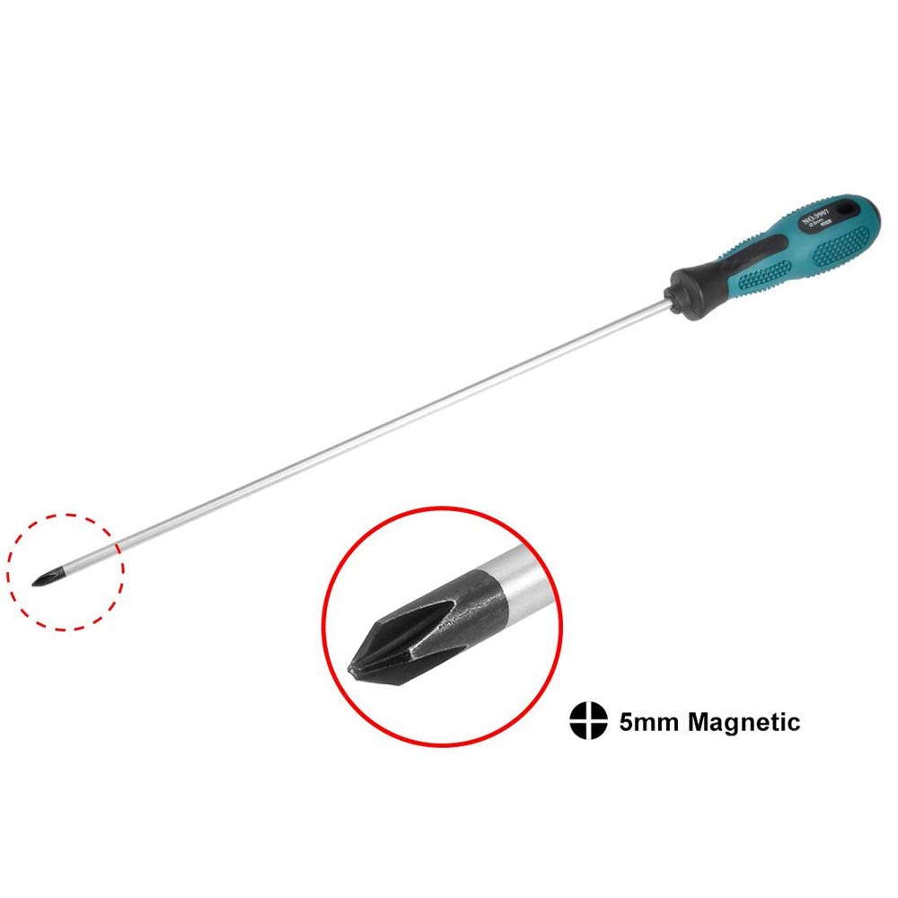 tatoko 12 inches long Slotted and Phillips Screwdriver, 12" Long Cross-head Screwdriver Flat Blade Screwdriver, Magnetic Screwdriver with Rubber Handle 2 Packs