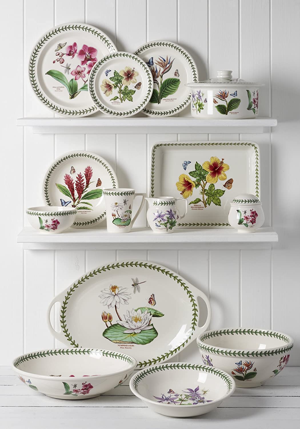 Portmeirion Botanic Garden 14 Ounce Flared Tankard Mug Set of 6 Assorted Motifs