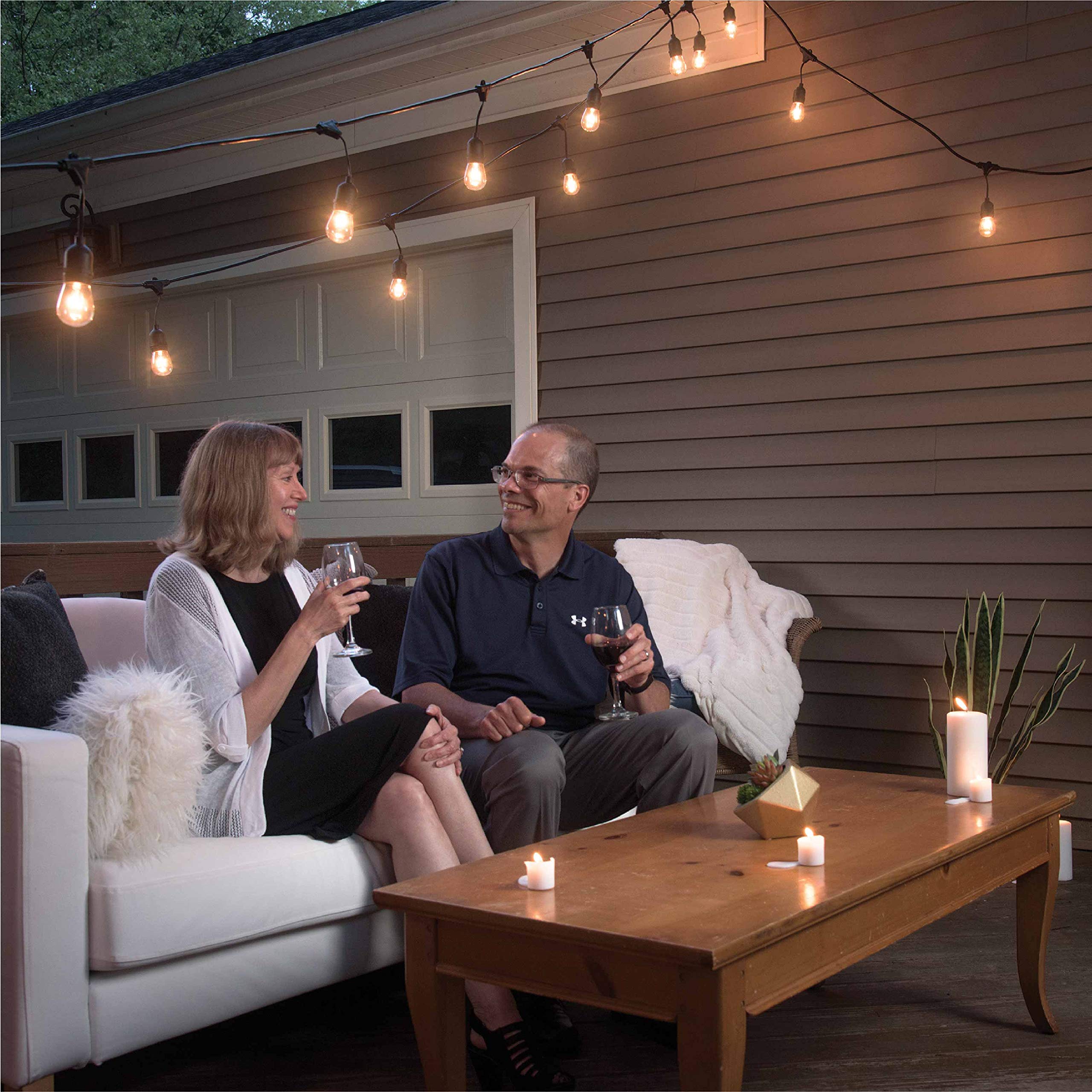 Mr Beams 11W Incandescent, S14 Bulb String Lights, 48 feet, Black