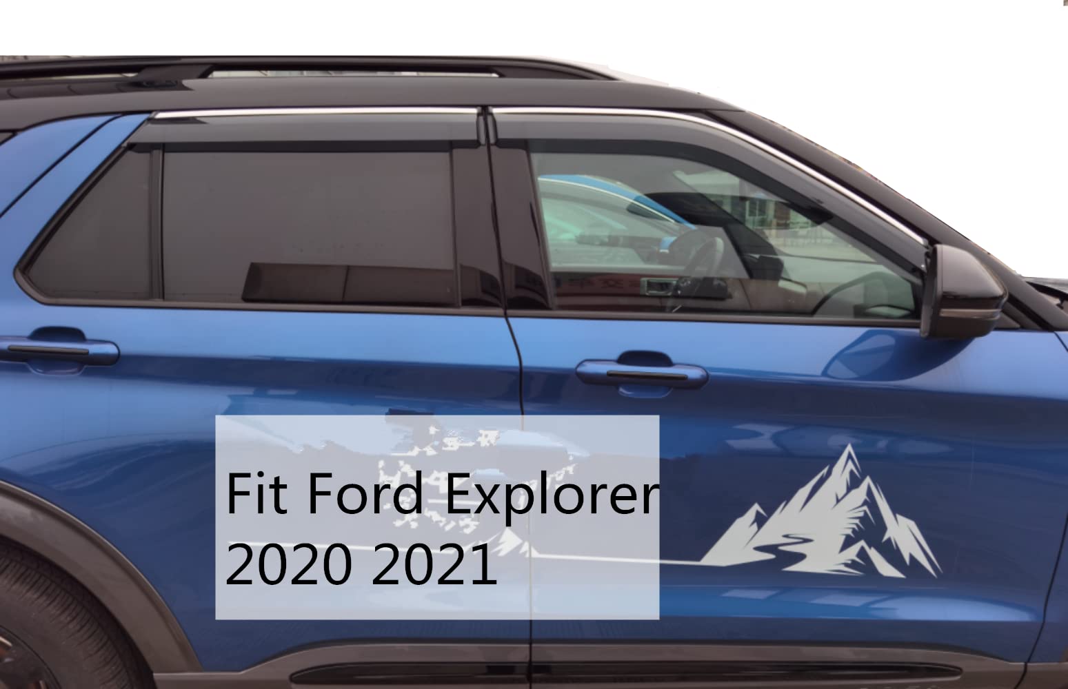 QSRUN Window Vent Visor Deflectors Rain Guards Compatible with Ford Explorer/Platinum 2020 2021 2022 XLT,Limited,Timberline,ST,King Ranch,Platinum