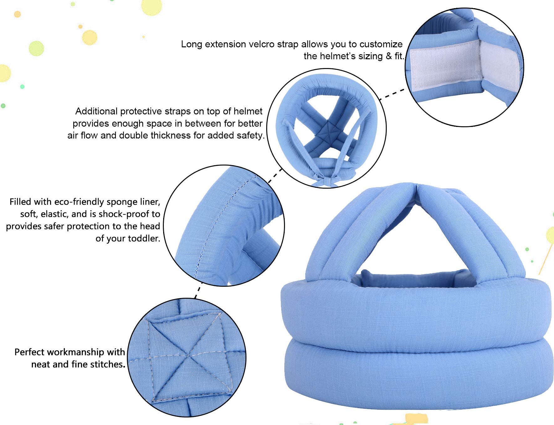 Simplicity Baby Infant Toddler No Bumps Safety Helmet Head Cushion Bumper Bonnet