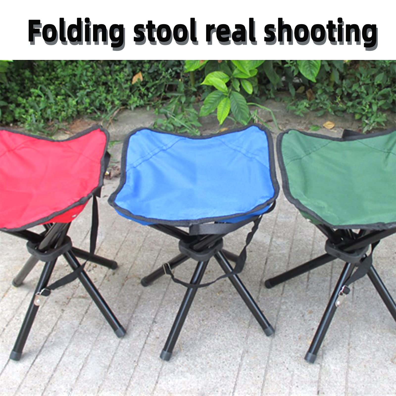 sawoolives Camping Foldable Folding Foot Stool for Adults Portable Retractable Camp Stool Folding Lightweieht Tripod Folding Camping Stool Travel Chairs for Adults Small Folding Stool…