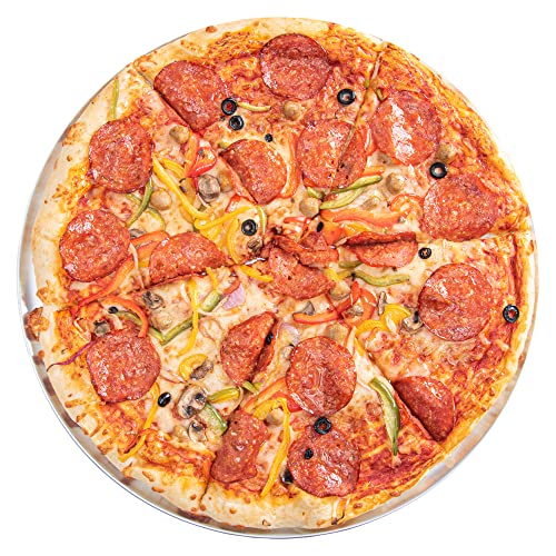 Restaurantware Met Lux 18 Inch Commercial Pizza Pan 1 Coupe Style Pizza Cooking Tray - Heavy-Duty 18-Gauge Aluminum Round Baking Tray Oven-Baking For Pizzas & More