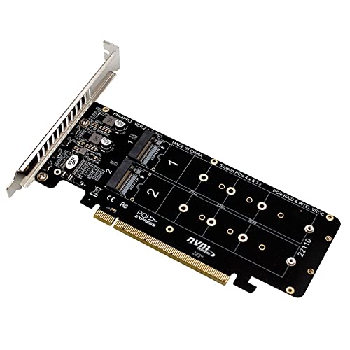 Viupolsor PCIE 4.0 -Disk PCIeX16 to M.2 M-Key NVME SSD Expansion Card,Supports 4 NVMe M.2 M Key 2280 SSD
