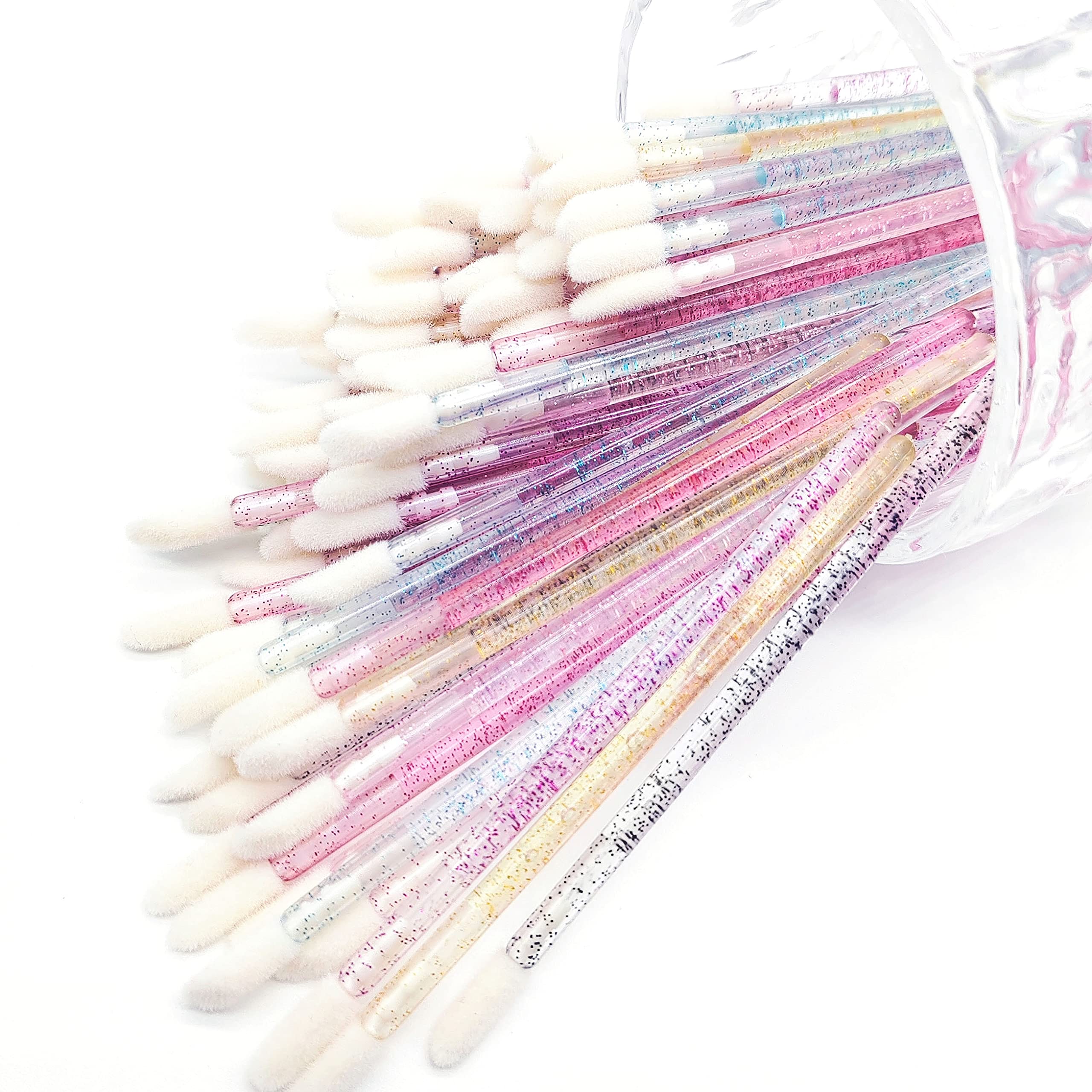 YSAFAI 600 Pieces Crystal Lip Brush Disposable Lip Gloss Wands Lipstick Applicator