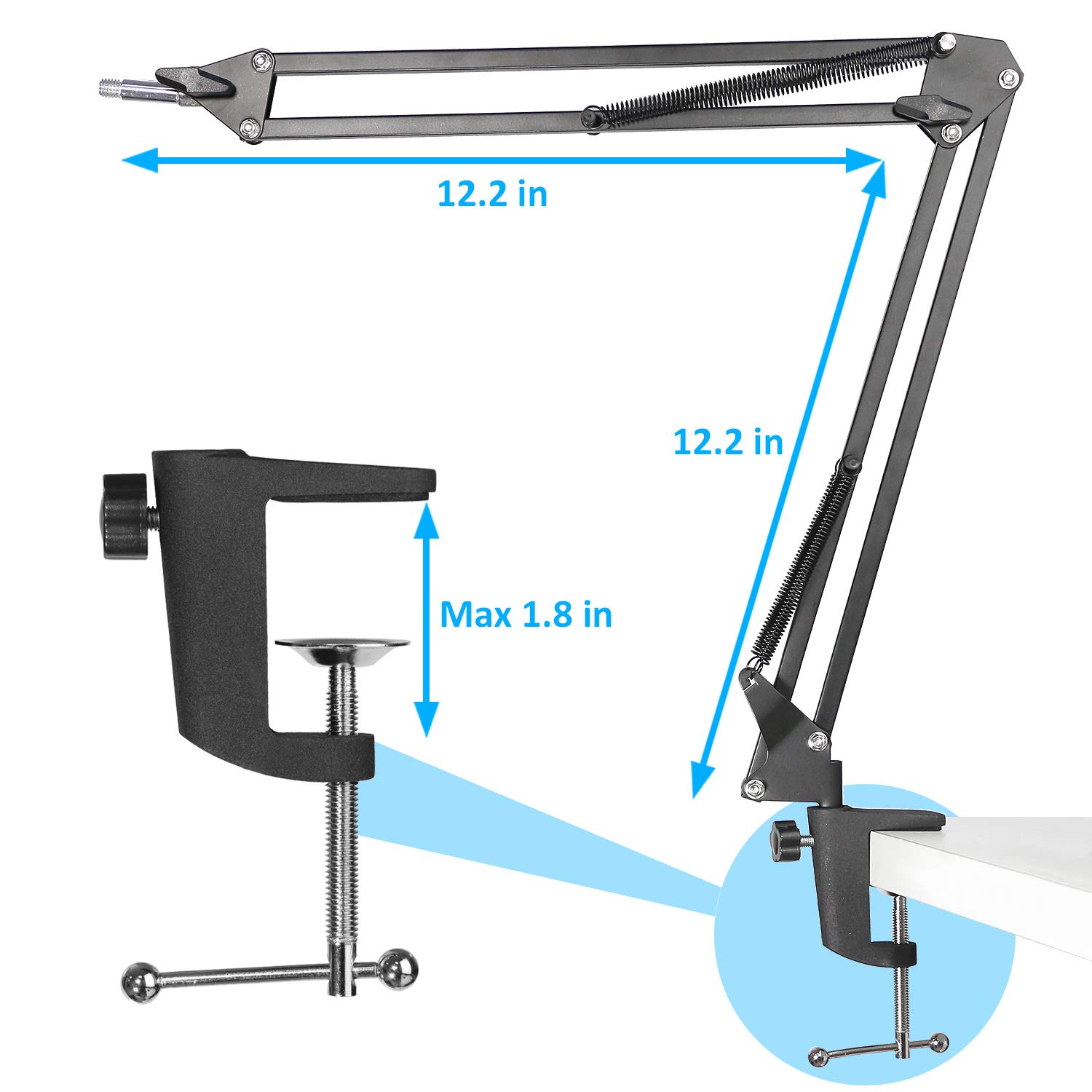 Mic Boom Arm Compatible with Elgato Wave:3 Microphone, Professional Adjustable Scissor Microphone Stand Wave3 by YOUSHARES