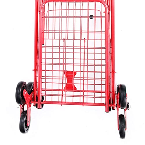Shopping Trolley on Wheels Multi Function Shopping Cart Fashion Folding Trolley Trolley is Not Easy to Deform and Durable Storage Hand Trucks,Black ,