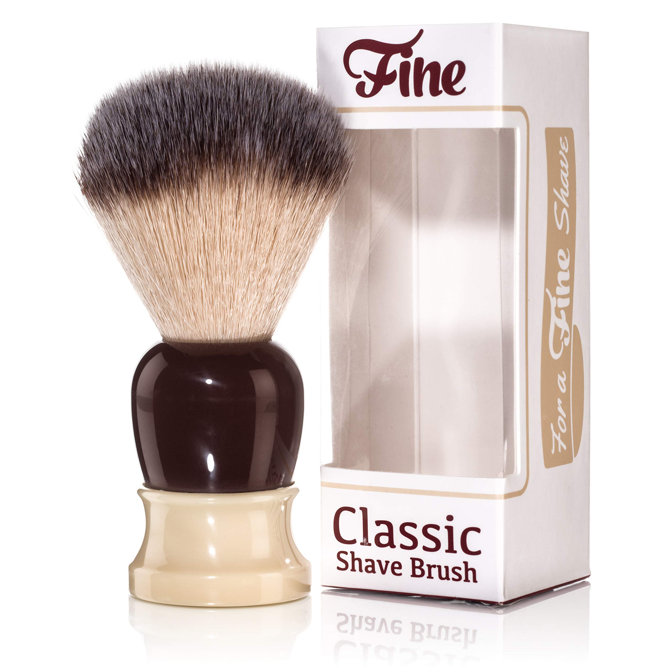 Mr Fine"Better Than Badger" Classic Shaving Brushes - Synthetic Angel Hair Shave Brush For Men - The Wet Shaver's Favorite - Crimson Ivory