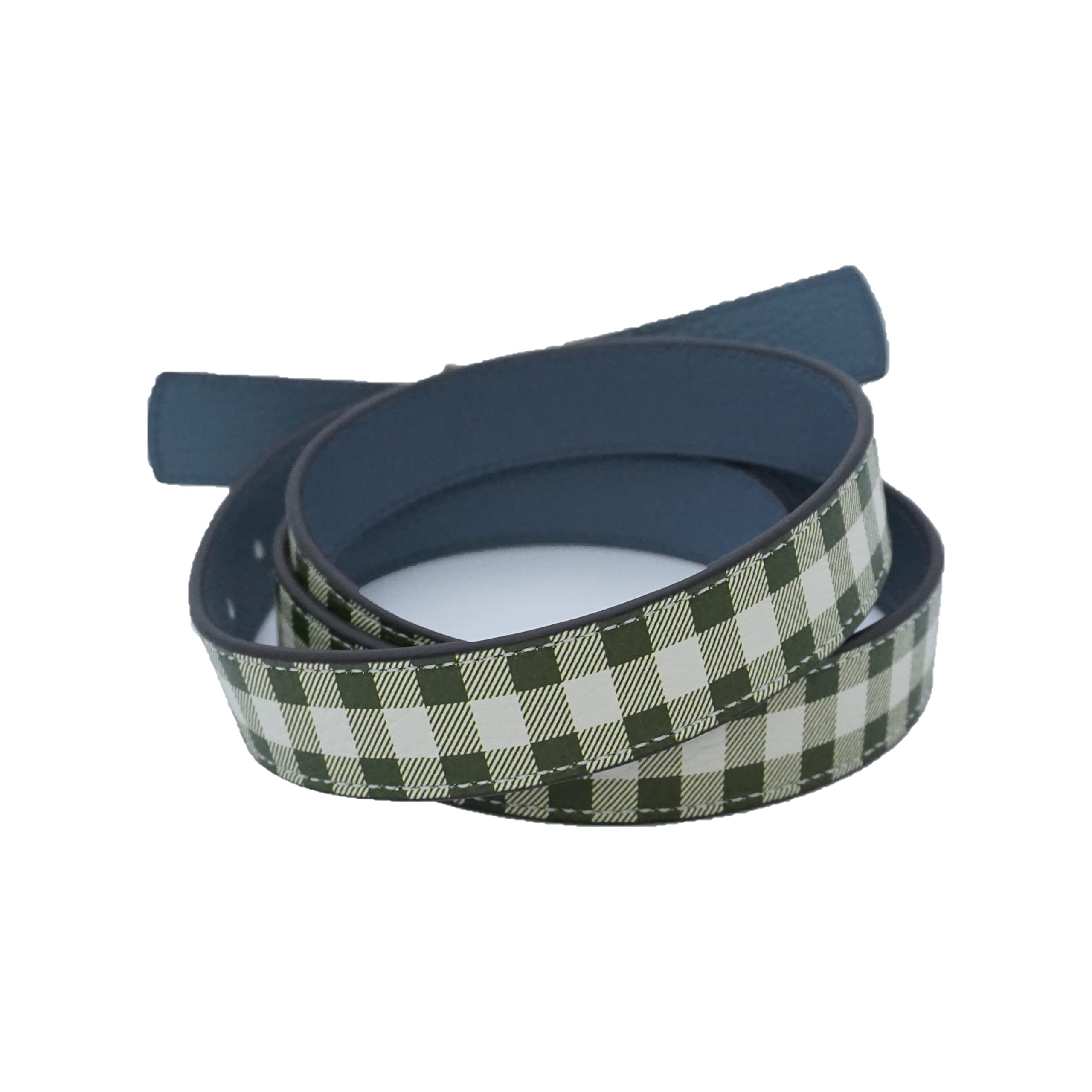Tory Burch 88000 Gingham/Brunnera Women's Reversible Britten Logo Printed Belt 1'' (XL)