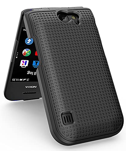 Nakedcellphone Case for Nokia 2720 V Flip Phone, [Cobalt Blue] Protective Snap-On Hard Shell Cover [Grid Texture] for Verizon TA-1295, 2720V