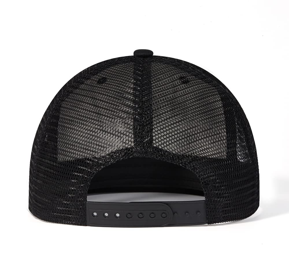 Quanhaigou Mesh Trucker Hats,Outdoor Snapback Dad Hat,Hip Hop Men Women Adjustable Baseball Caps (Black Flower B)