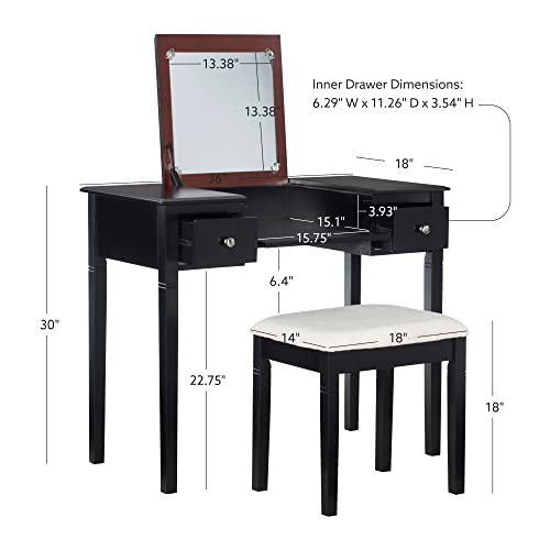 Linon Concord Vanity Set Black Cherry