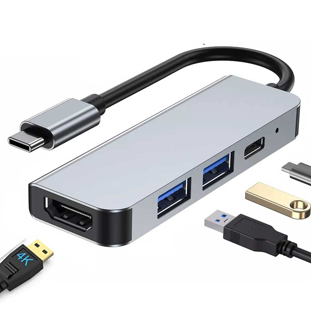 USB C to HDMI Multiport Adapter,USB-C Multi-Port Hub with 4K HDMI Output, 1 USB 3.0, 1 USB 2.0, Type C Power Delivery Port,Compatible with MacBook Ipad HP Dell XPS and More Type C Device