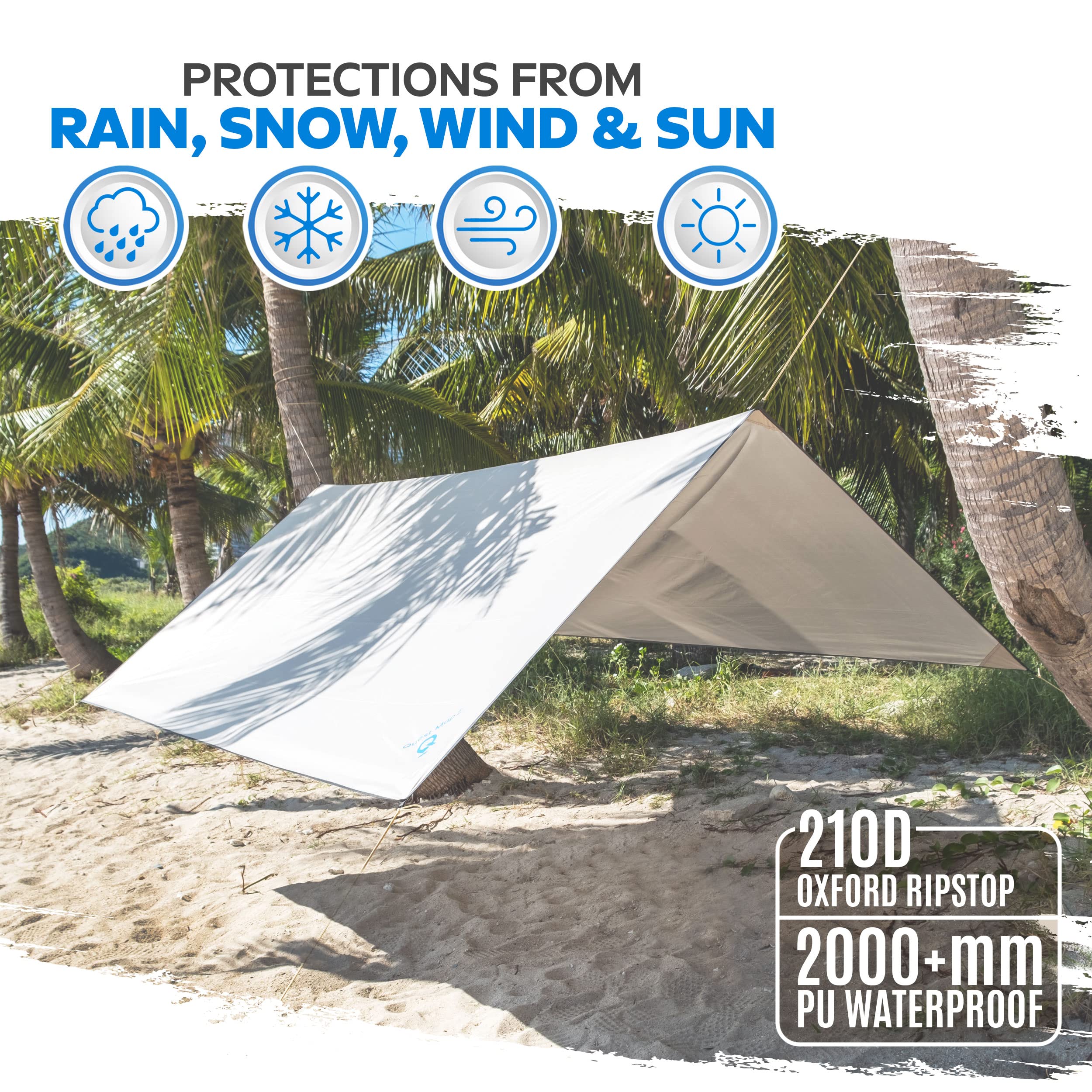 Quest MapZ Tent-Tarps Camping Tent Tarps Ivory10ft x 9ft