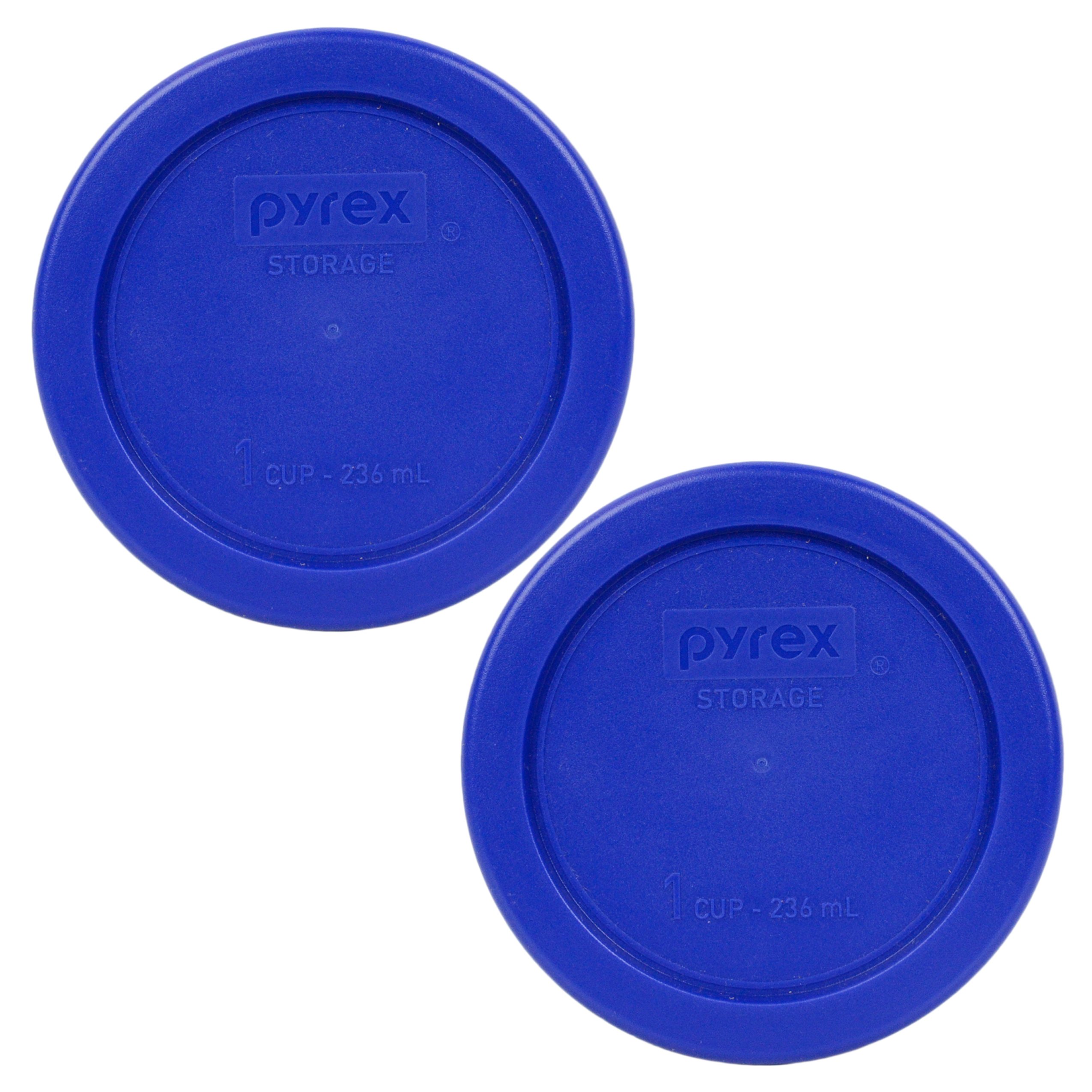 Pyrex 7202-PC 1 Cup Cadet Blue Plastic Replacement Lids - 2 Pack