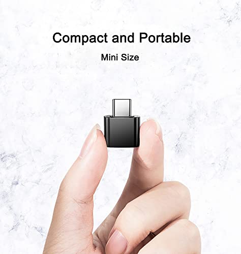 USB C to USB Adapter 4 Pack, USB Female to USB C Male OTG Adapter, USB C Adapter Compatible with MacBook Pro, Samsung Galaxy, Type-C Phones, Laptops, Tablets and More (2 Black and 2 White)