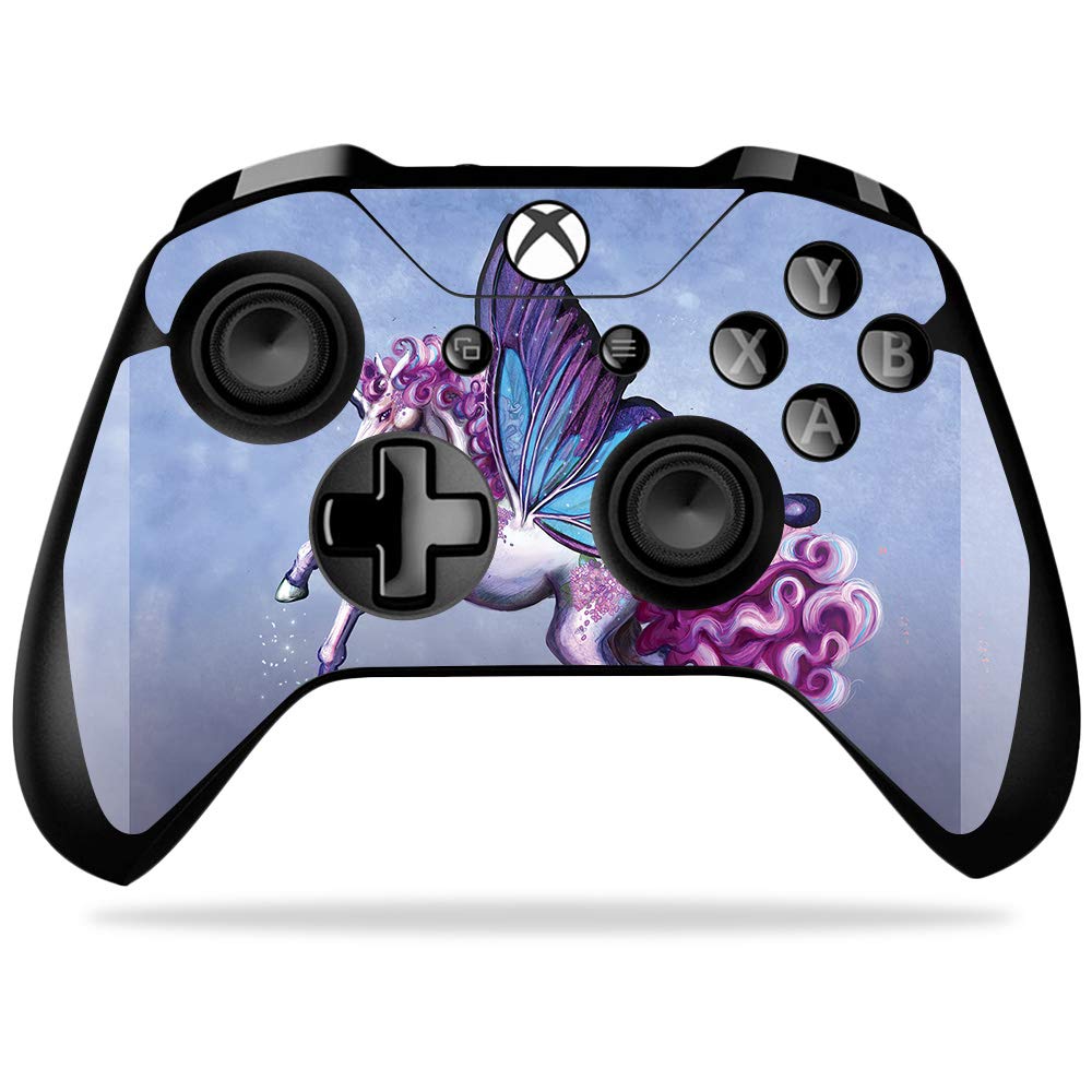 MightySkins Skin Compatible with Microsoft Xbox One X Controller - Lilac Unicorn | Protective, Durable, and Unique Vinyl Decal wrap Cover | Easy to Apply, Remove, and Change Styles | Made in The USA