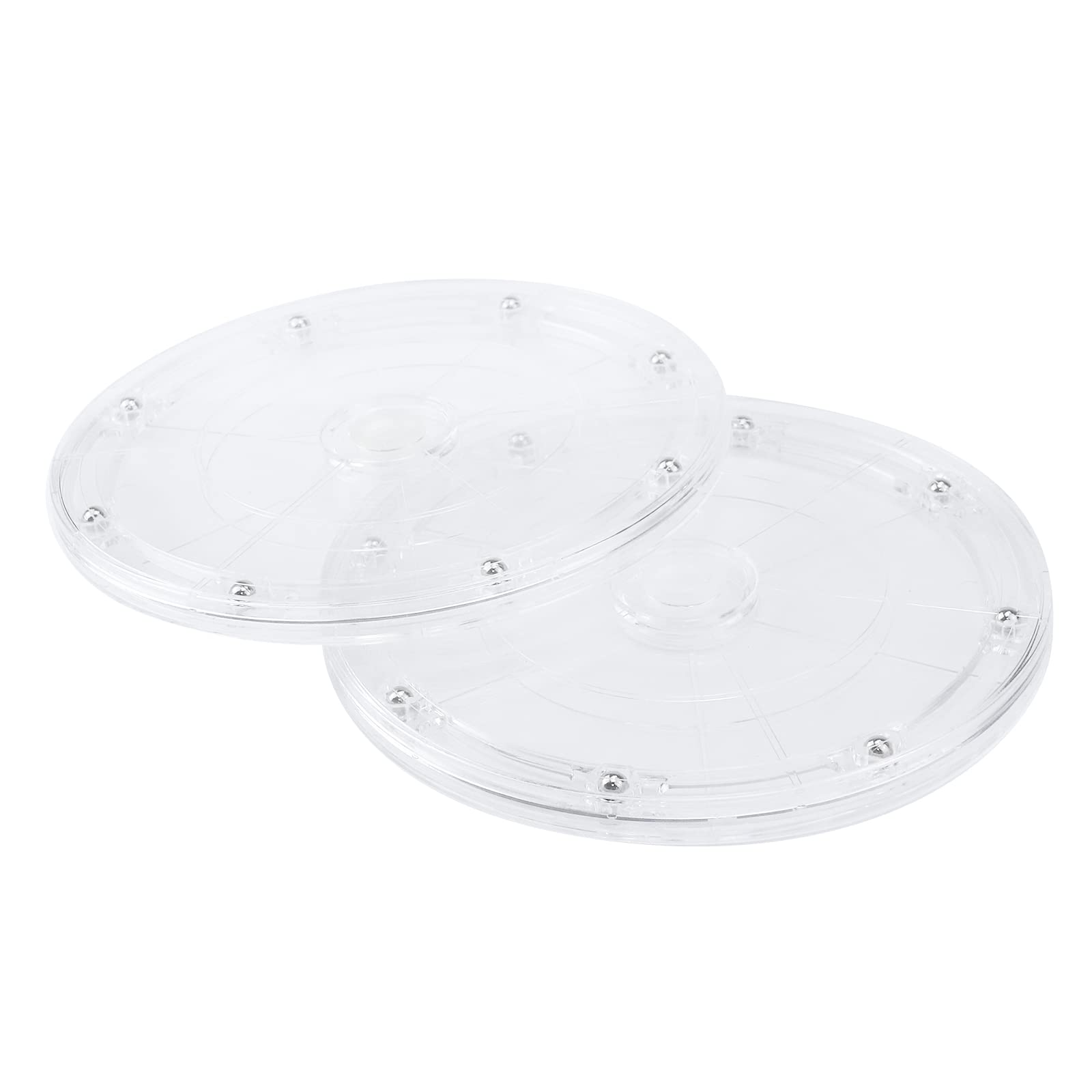Semetall 4pcs 7" Acrylic Lazy Susan Rotating Swivel Plate Round Turntable Organizer for Makeup Table Kitchen Cabinet Spice Rack Cake,Clear
