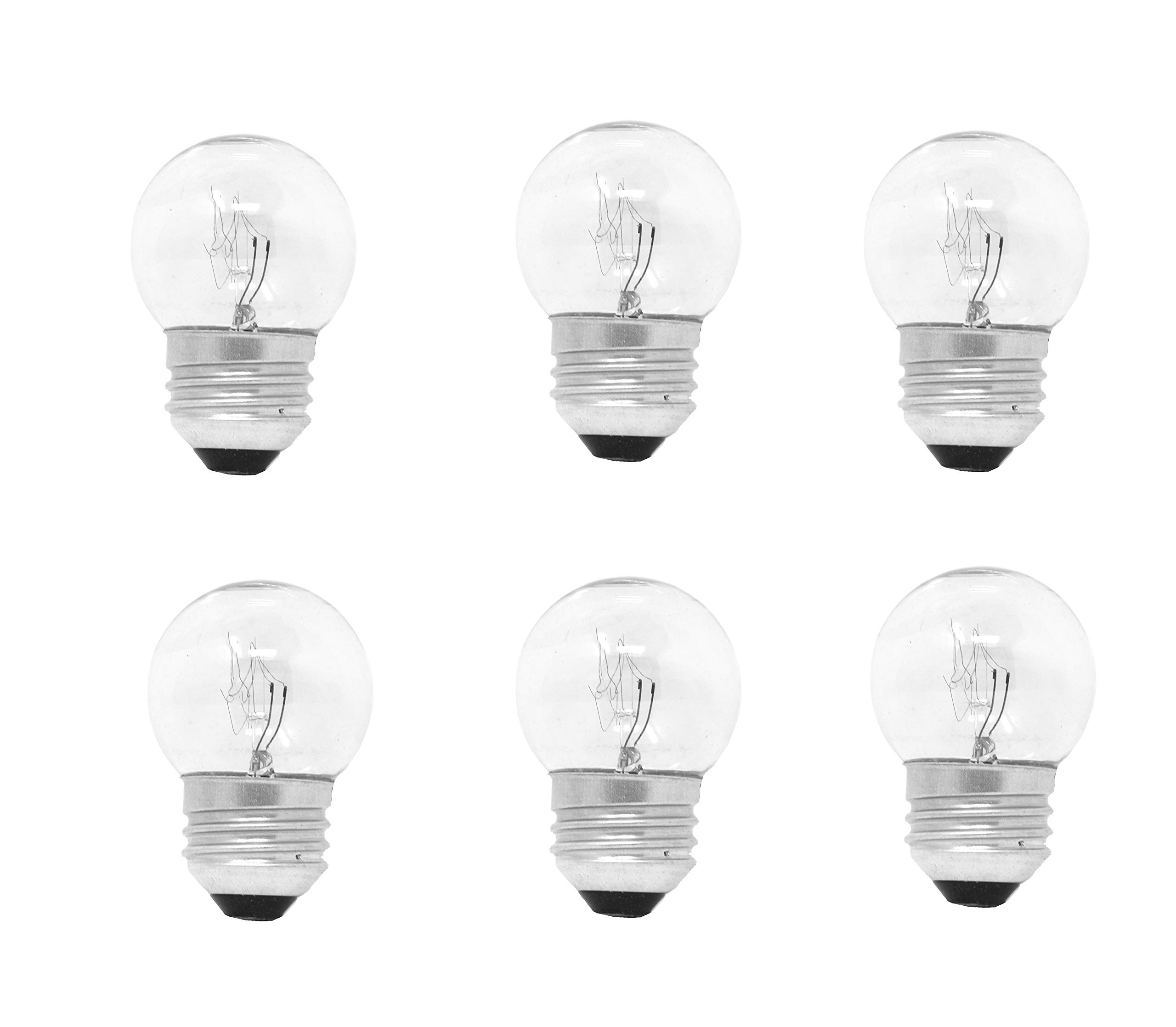 Mandala Crafts Low Wattage Light Bulbs for Signs and Indicators G40, S11, 7.5 W, E26 Base, 6 Pack