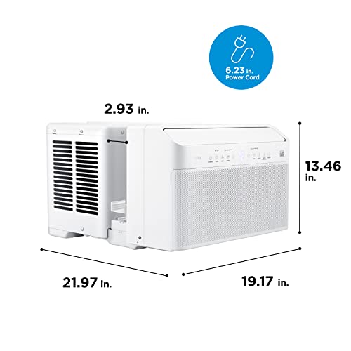 Midea 10,000 BTU U-Shaped Smart Inverter Window Air Conditioner–Cools up to 450 Sq. Ft., Ultra Quiet with Open Window Flexibility, Works with Alexa/Google Assistant, 35% Energy Savings, Remote Control